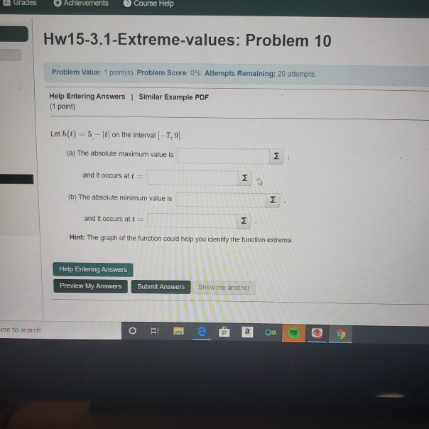 Solved Grades Achievements Course Help | Chegg.com