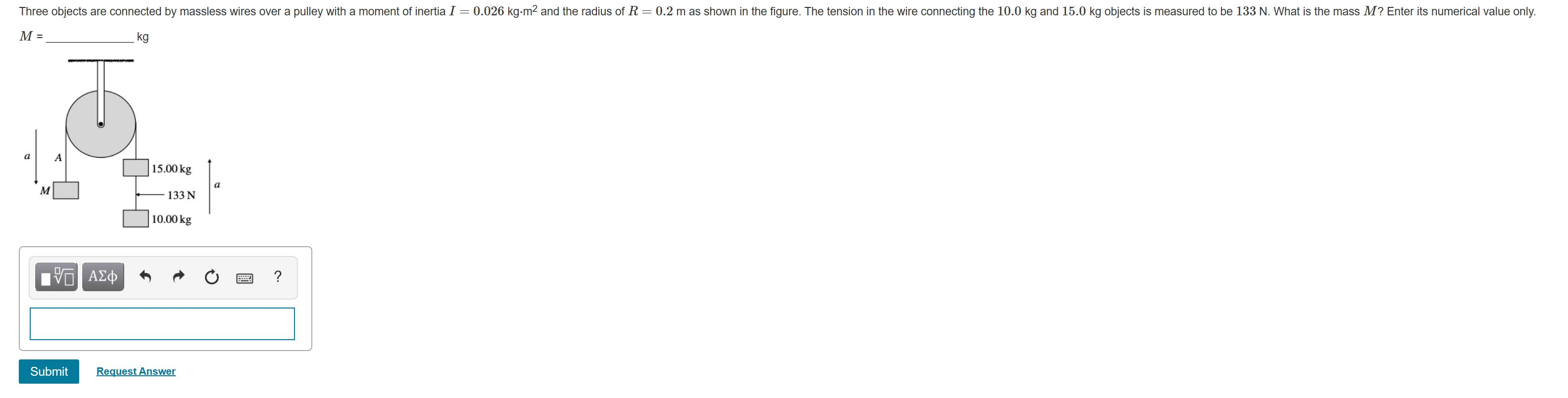 Solved Three objects are connected by massless wires over a | Chegg.com