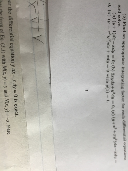 Solved Find an appropriate integrating factor for each | Chegg.com