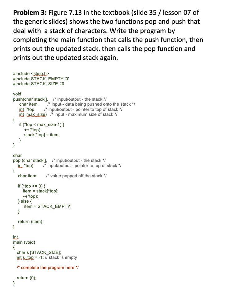 Solved Problem 3: Figure 7.13 in the textbook (slide 35 / | Chegg.com