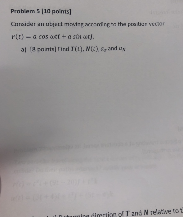 Solved Problem 5 [10 points] Consider an object moving | Chegg.com