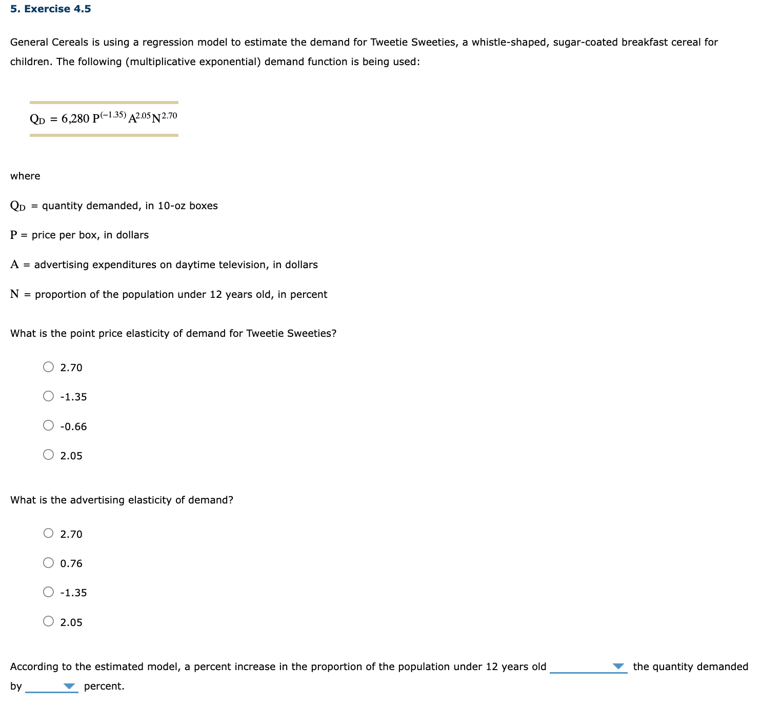 Solved 5. Exercise 4.5 General Cereals is using a regression | Chegg.com