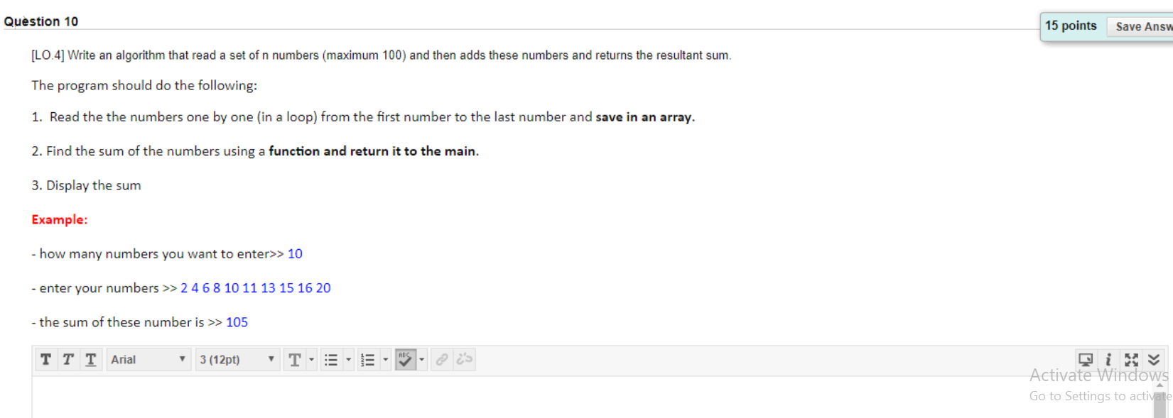 Solved Question 10 15 Points Save Answ [lo 4] Write An