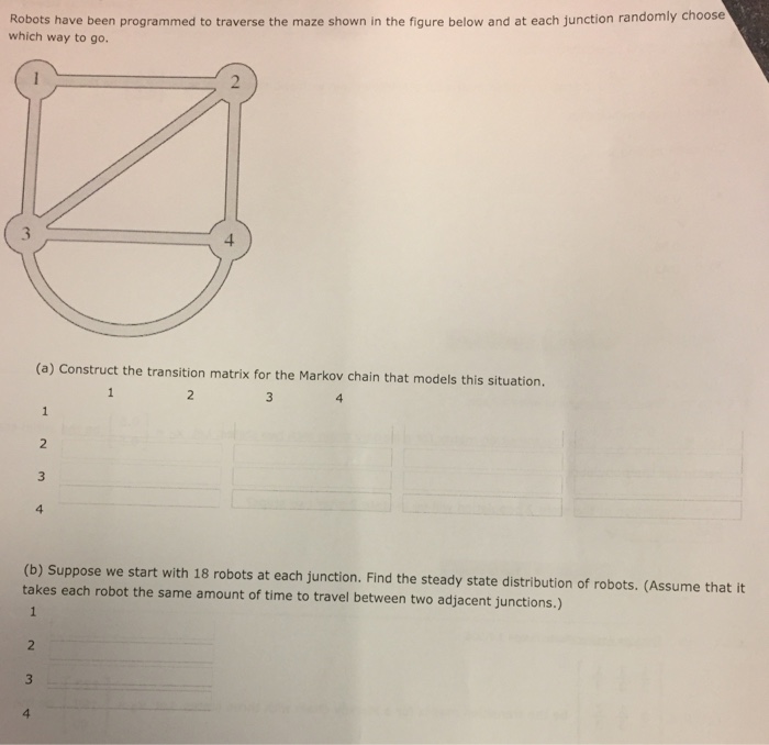 Solved Robots have been programmed to traverse the maze | Chegg.com