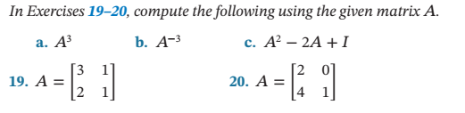 Solved In Exercises 19-20, compute the following using the | Chegg.com