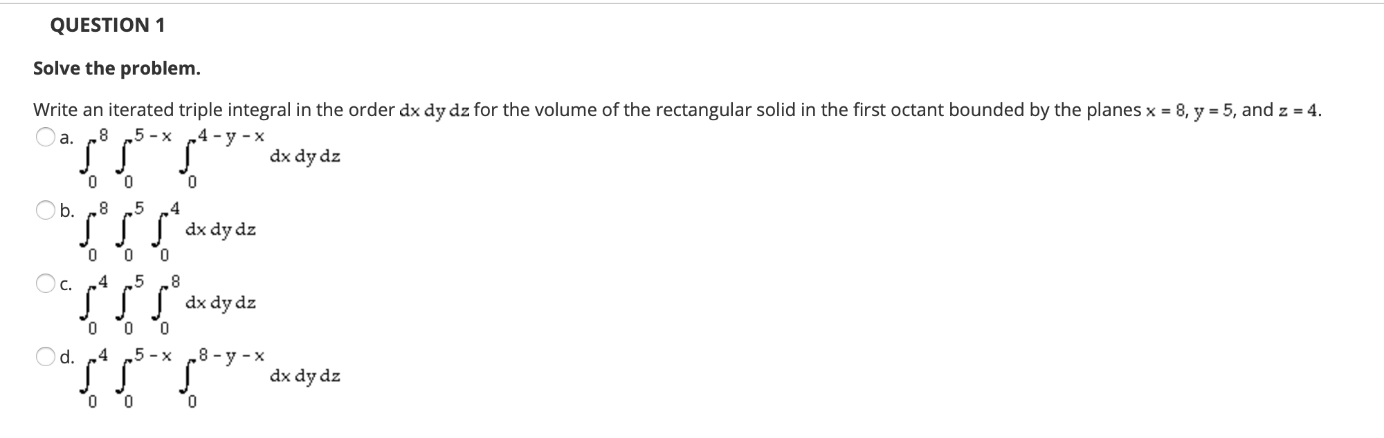 Solved QUESTION 1 Solve the problem. Write an iterated | Chegg.com