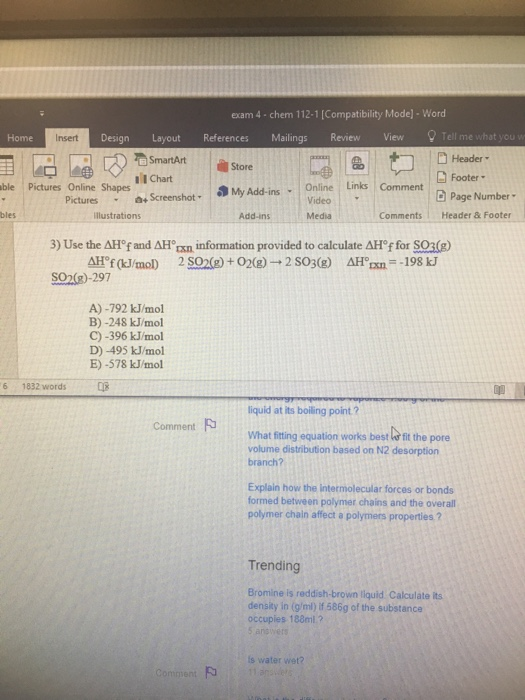 Solved use the following delta h information provided to | Chegg.com