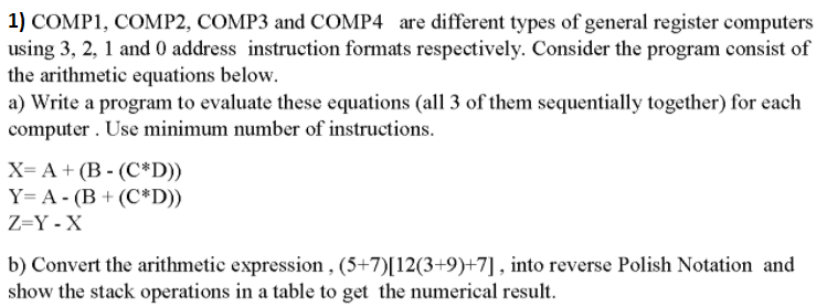 Solved 1) COMP1, COMP2, COMP3 and COMP4 are different types | Chegg.com