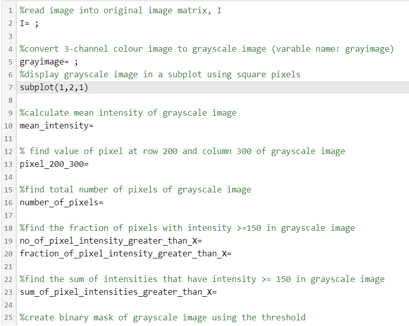 Q2. Image processing My Solutions 1. Use imread to | Chegg.com