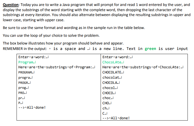 Solved Question: Today you are to write a Java program that | Chegg.com