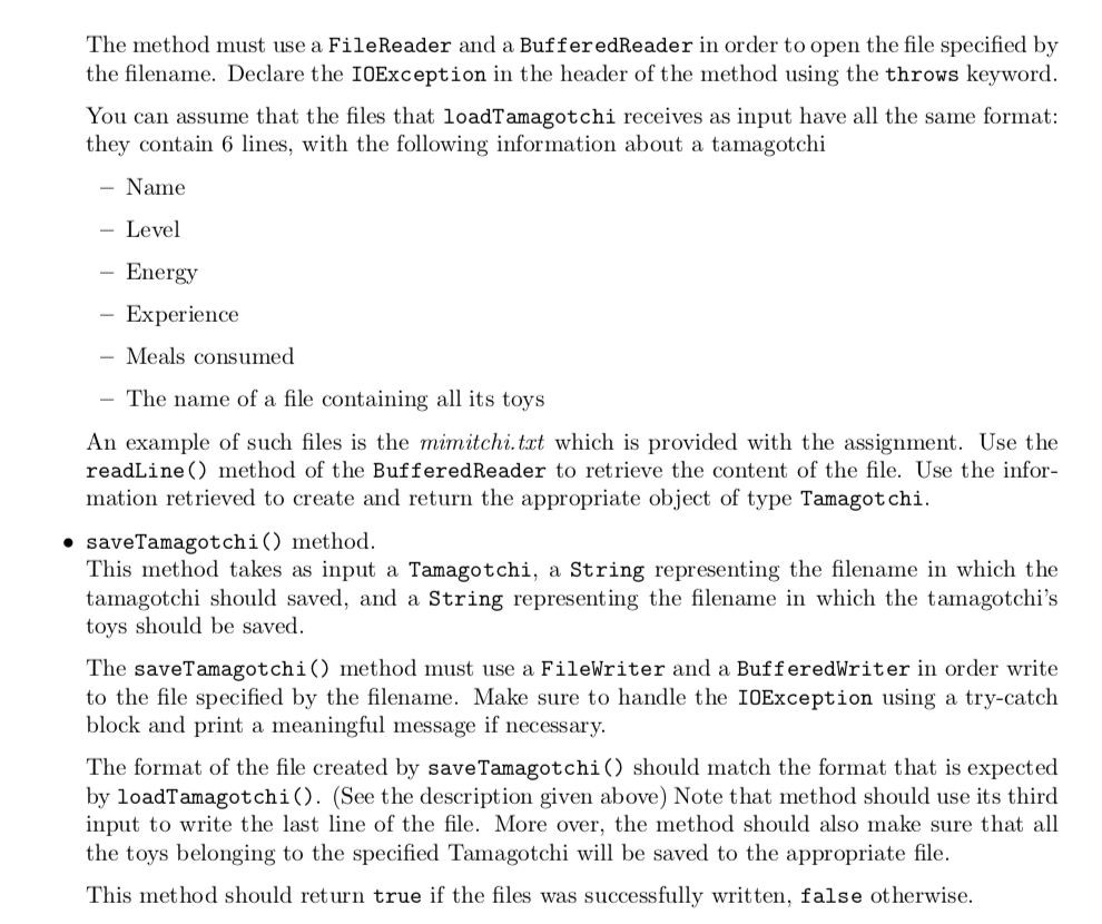 The method must use a FileReader and a | Chegg.com