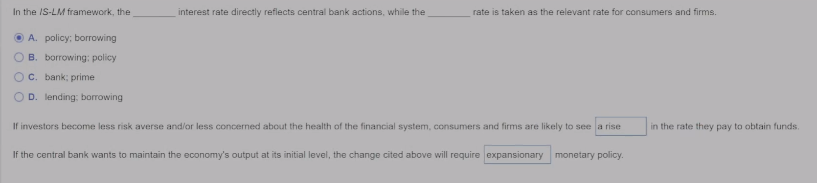 Solved In the IS-LM framework, theinterest rate directly | Chegg.com