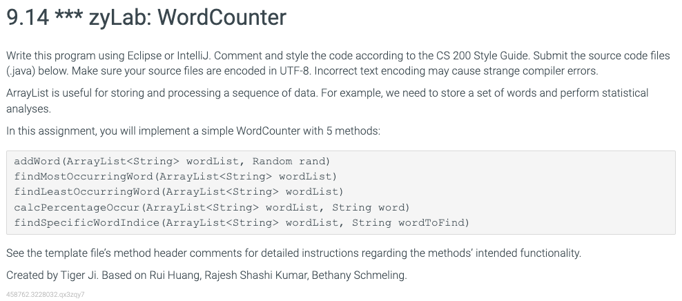 Solved 9.14 *** zyLab: WordCounter File 1 - | Chegg.com