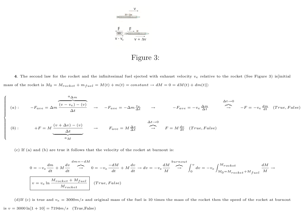Solved 4. The second law for the rocket and the | Chegg.com