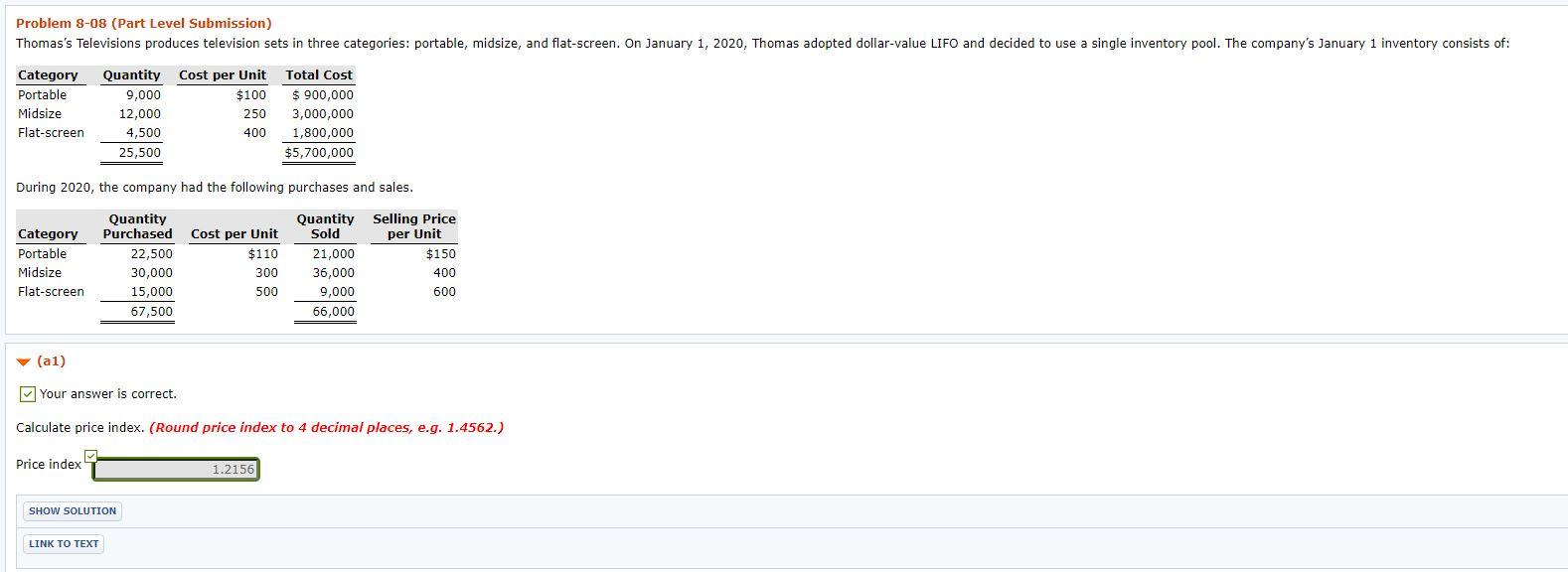 Solved Problem 8-08 (Part Level Submission) Thomas's | Chegg.com