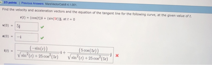 Solved 2/3 points | Previous Answers MarsVectorCalc6 4.1.001 | Chegg.com Solved 2/3 points | Previous Answers MarsVectorCalc6 4.1.001 | Chegg.com