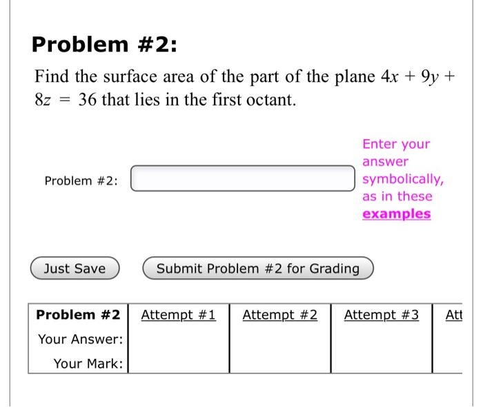 Solved Problem #2 Find the surface area of the part of the | Chegg.com
