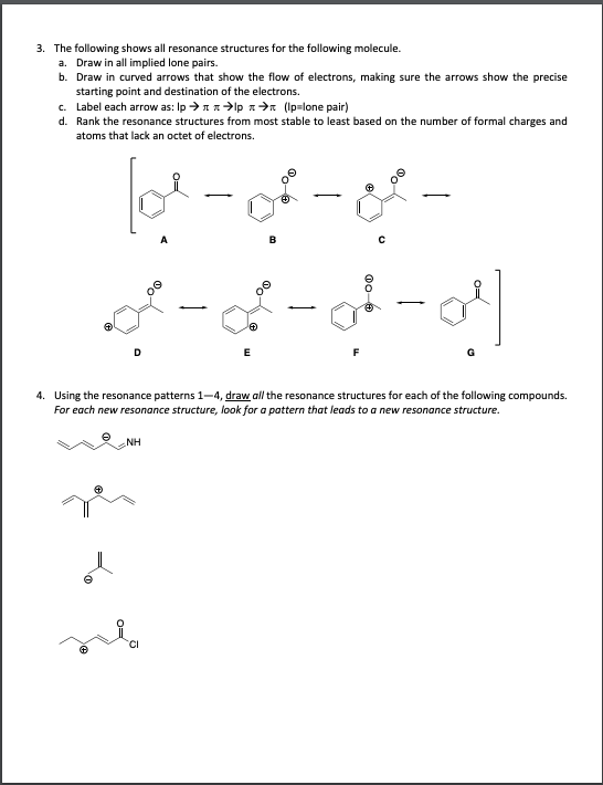 3. The following shows all resonance structures for | Chegg.com