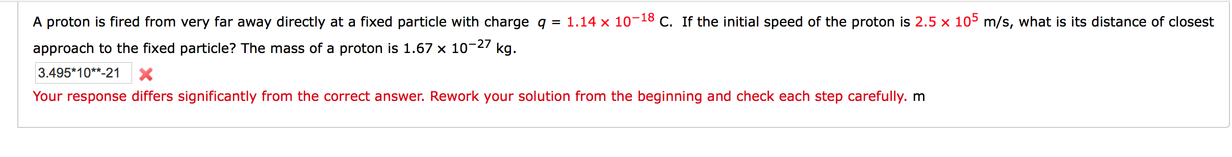 Solved A proton is fired from very far away directly at a | Chegg.com