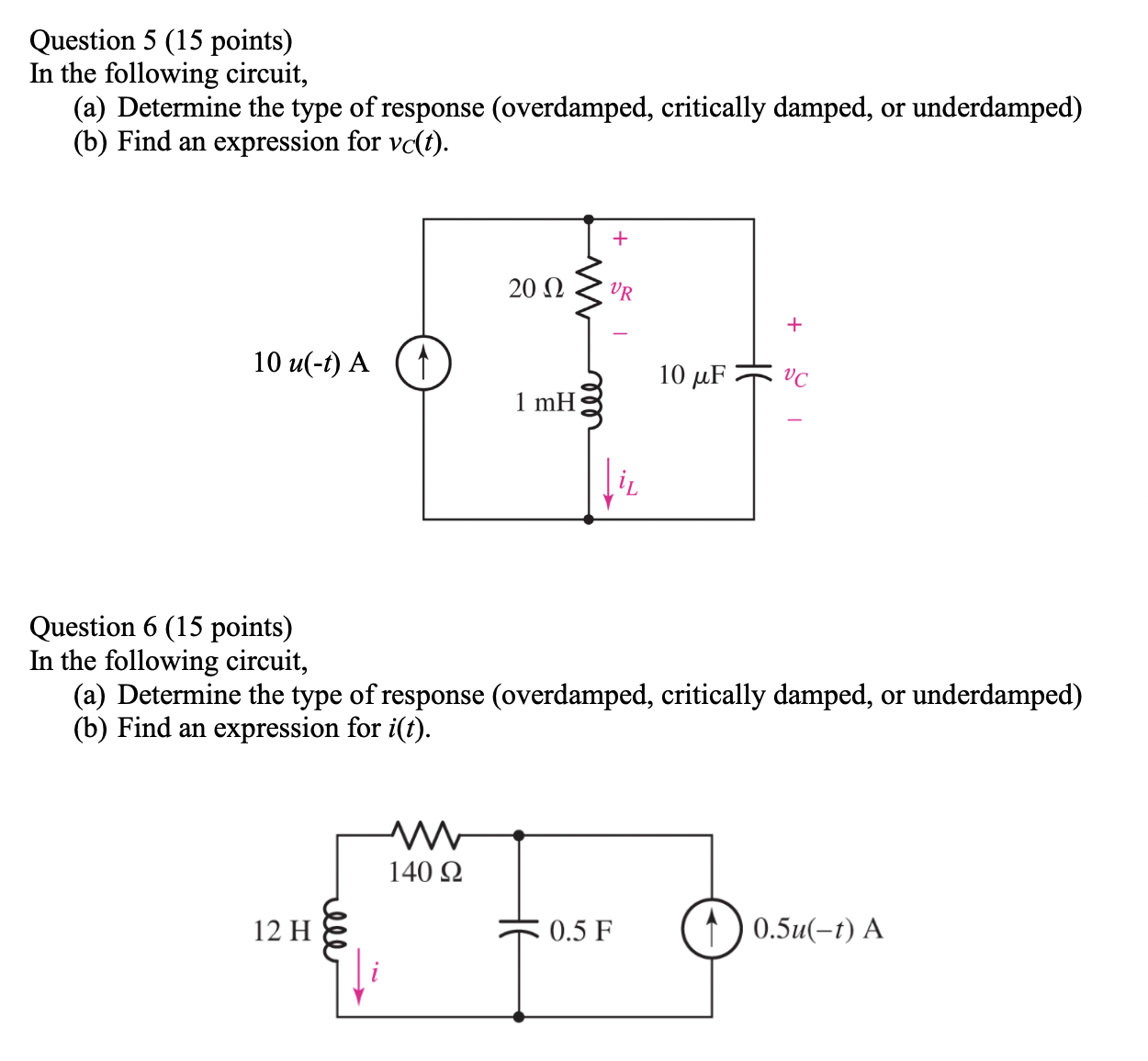 Solved Question 5 (15 ﻿points)In the following circuit,(a) | Chegg.com