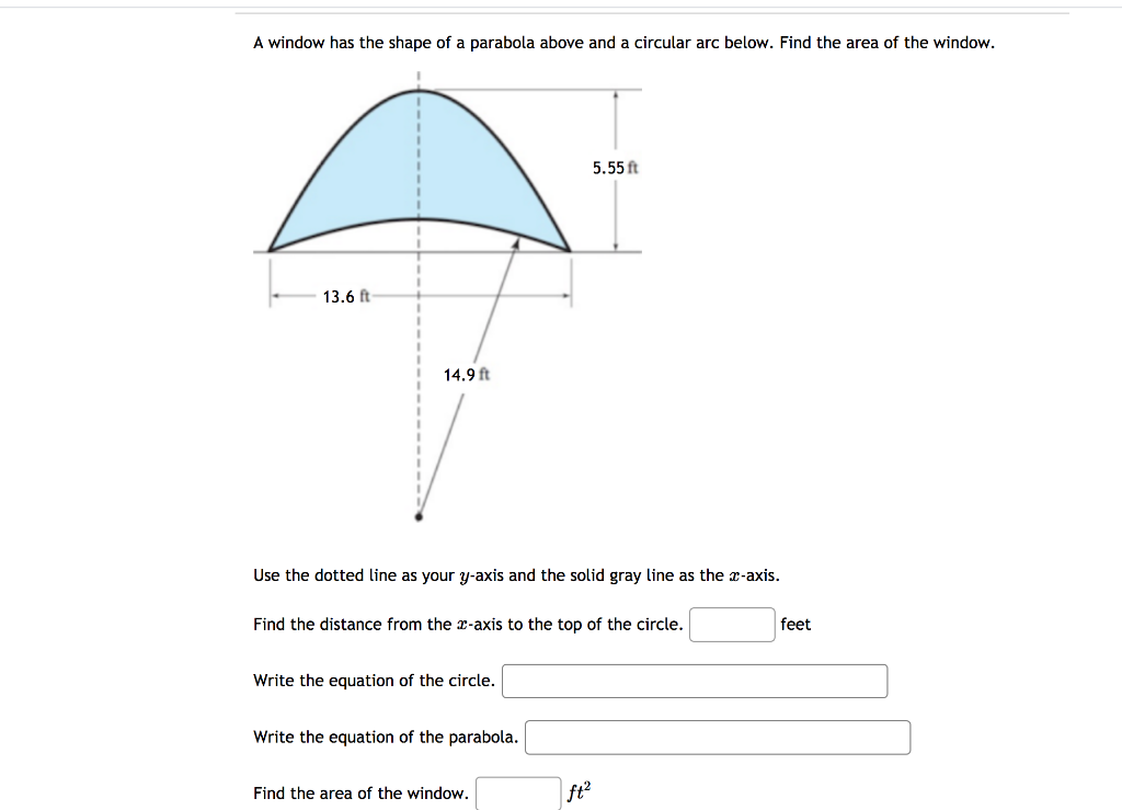 Solved A window has the shape of a parabola above and a | Chegg.com