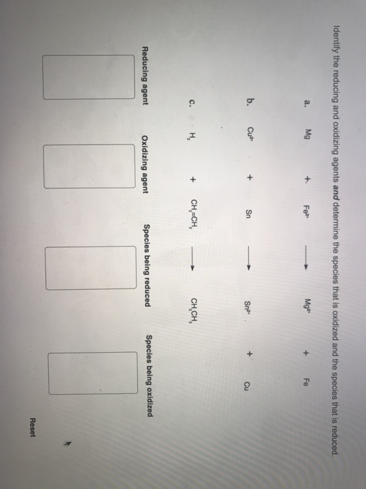 Solved Identify the reducing and oxidizing agents and | Chegg.com
