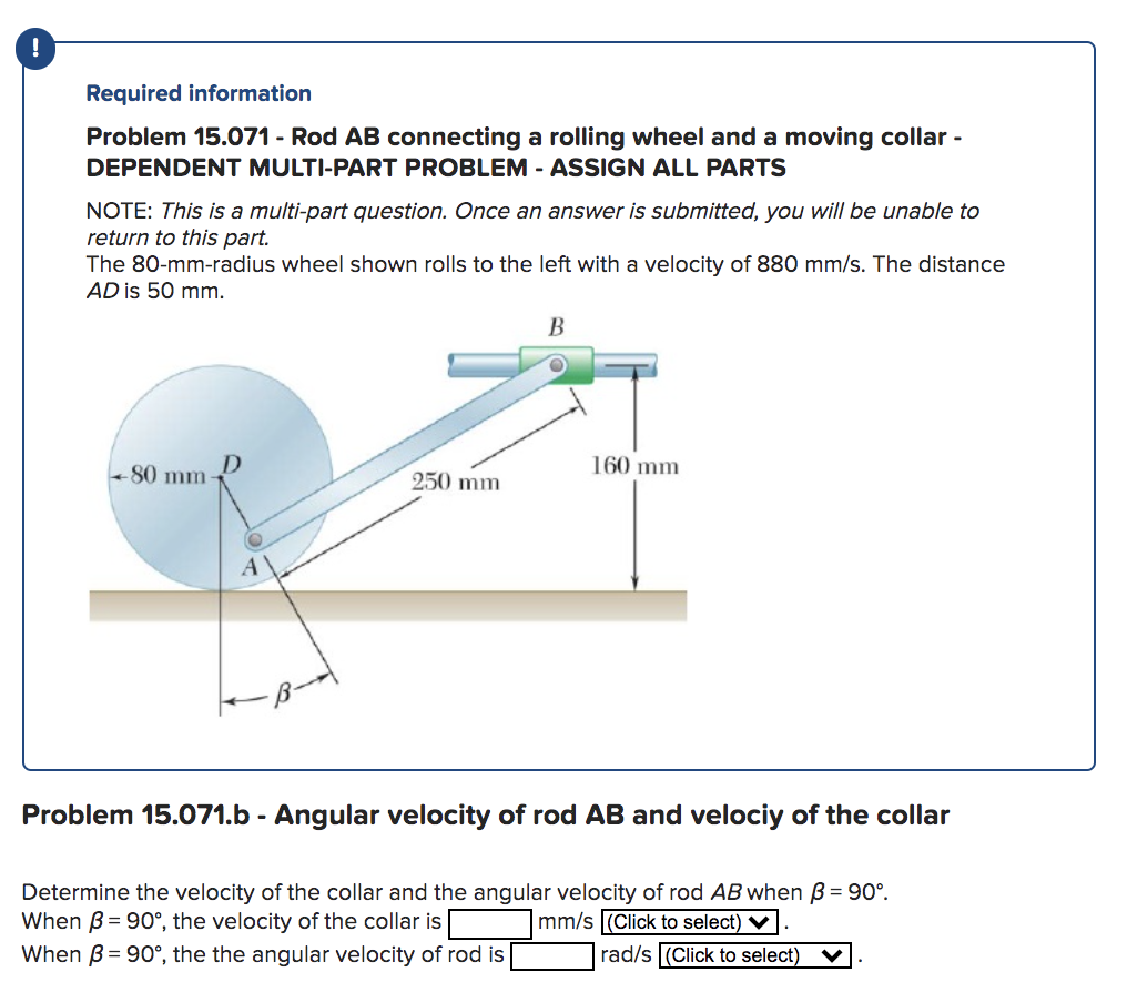 Solved Required information Problem 15.071 - Rod AB | Chegg.com