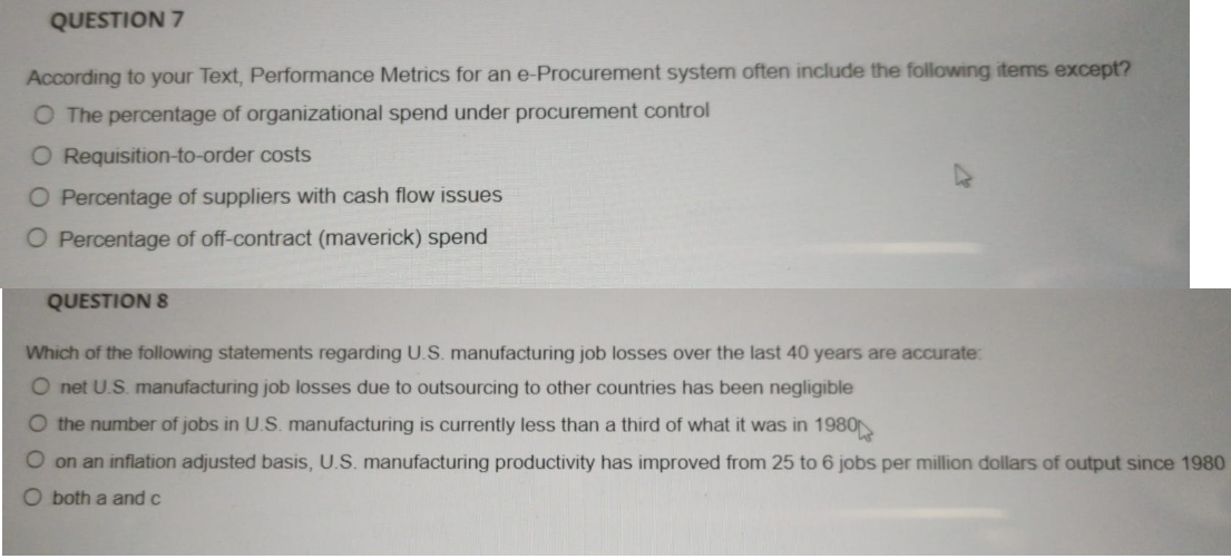 Solved According to your Text, Performance Metrics for an | Chegg.com