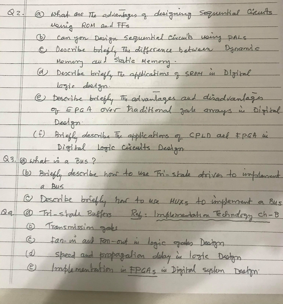 Q2. @ what are the advantages of designing sequential | Chegg.com