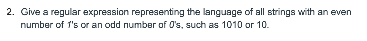 Solved 2. Give a regular expression representing the | Chegg.com