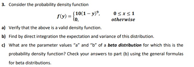 Solved Consider the probability density | Chegg.com