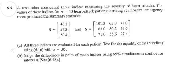 Solved A researcher considered three indices measuring the | Chegg.com