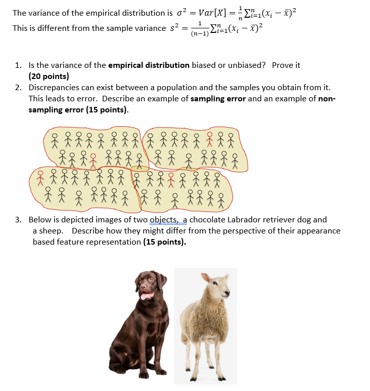 The variance of the empirical distribution is o2 = | Chegg.com