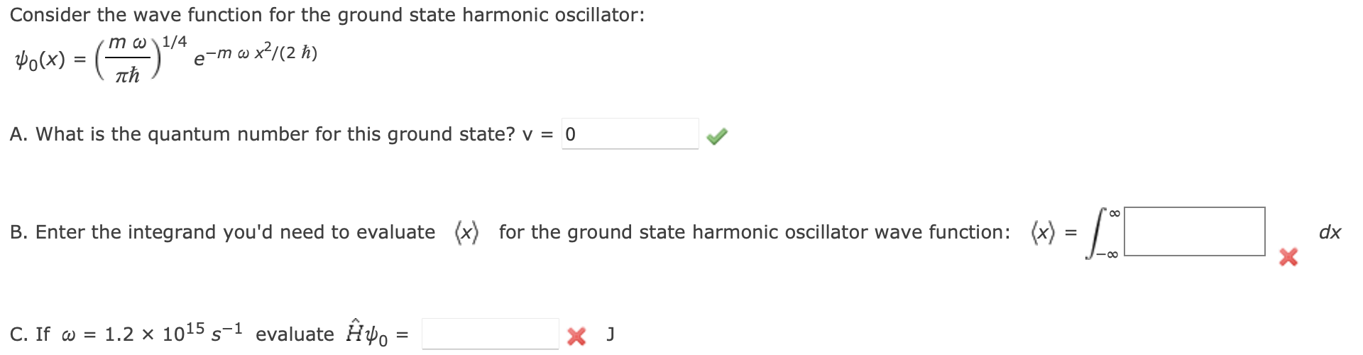 Solved Consider the wave function for the ground state | Chegg.com