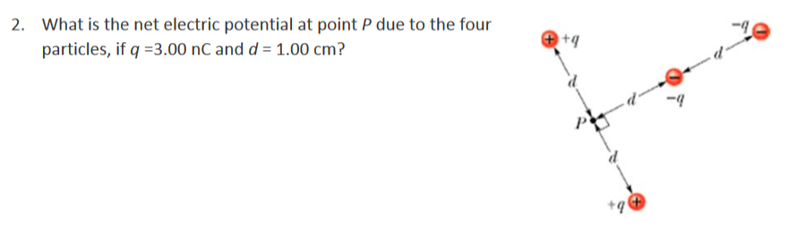 Solved 2. What is the net electric potential at point P due | Chegg.com