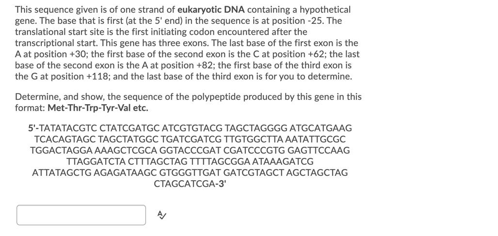Solved Assume the first nucleotide in the sequence is at the | Chegg.com