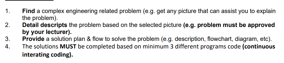 Solved 1. Find a complex engineering related problem (e.g. | Chegg.com