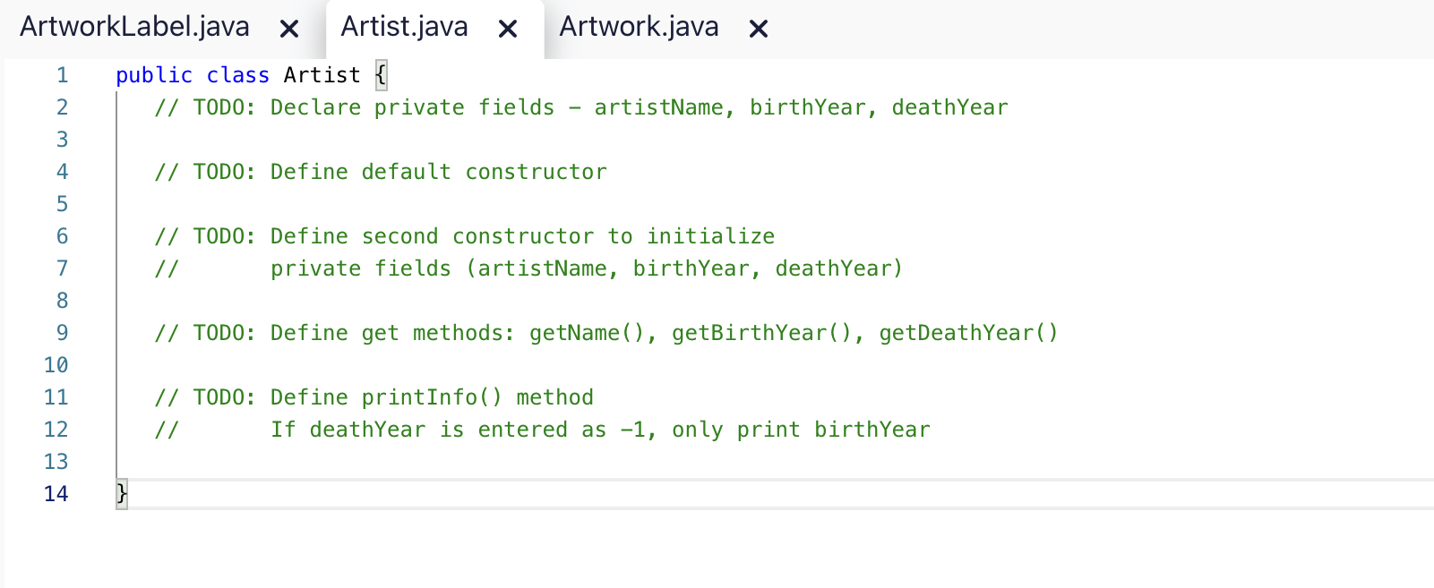 Solved Given main(), define the Artist class (in file | Chegg.com