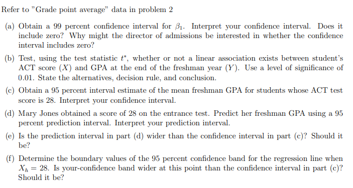 Solved GPA ACT 3.897 21 3.885 14 3.778 28 | Chegg.com