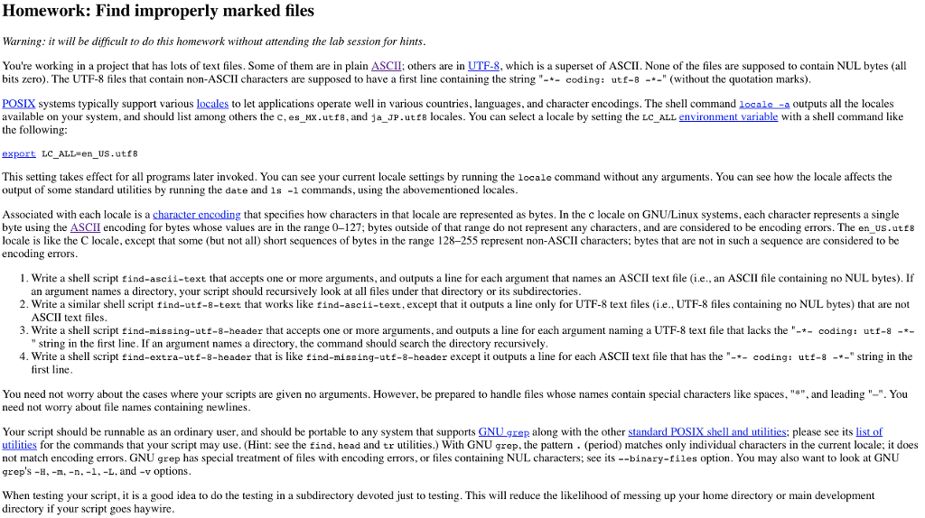 Homework: Find improperly marked files Warning: it | Chegg.com