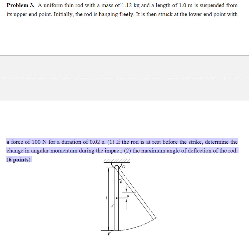 Solved Angular Momentum and Max angle of deflection please. | Chegg.com