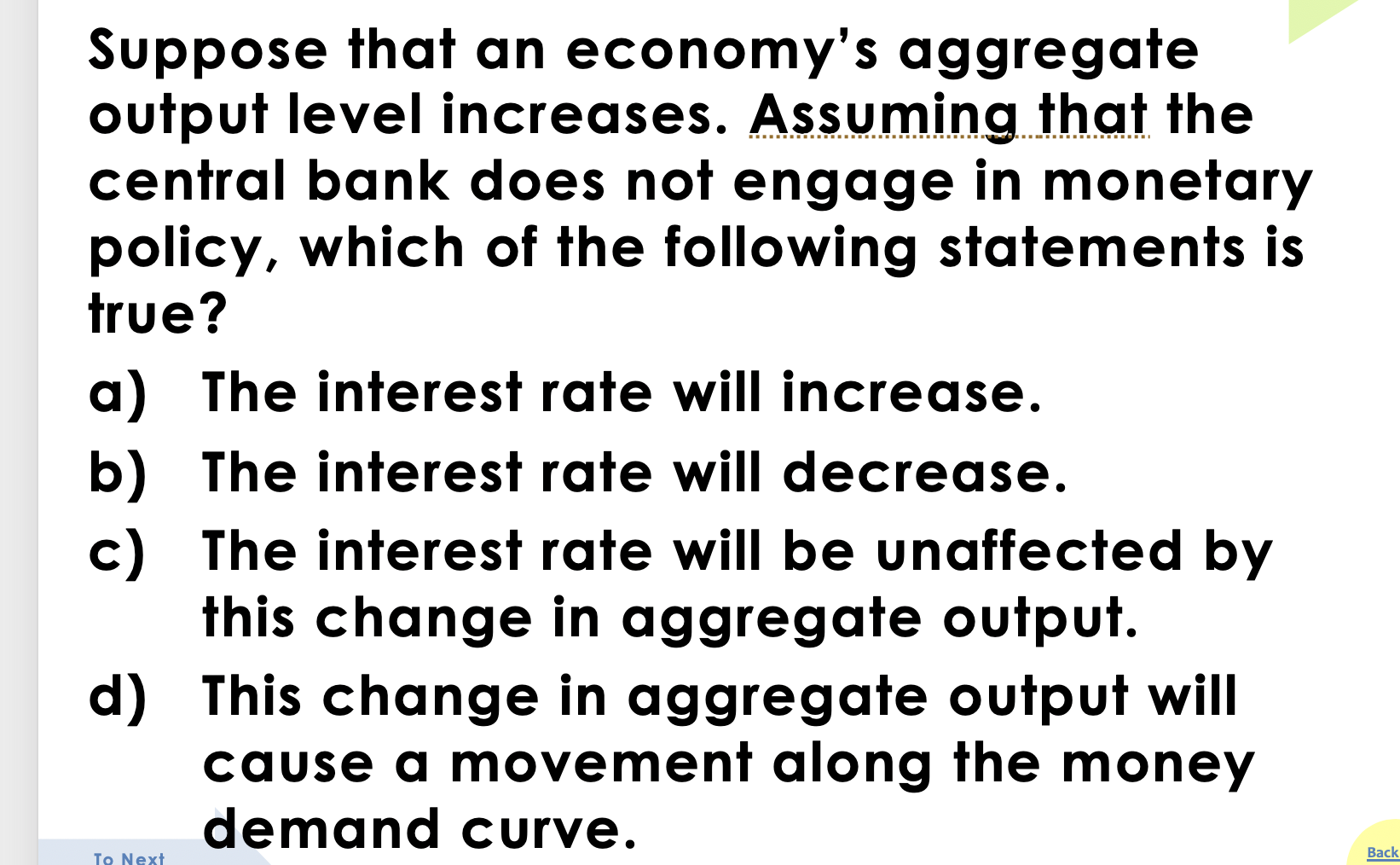 Solved Suppose That An Economy S Aggregate Output Level