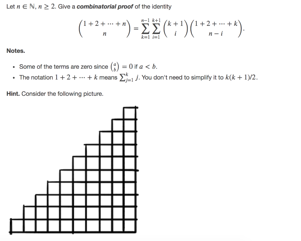 Solved Let n EN n > 2. Give a combinatorial proof of the | Chegg.com