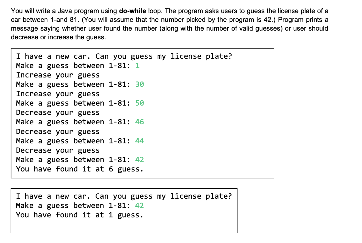 Solved You will write a Java program using do-while loop. | Chegg.com