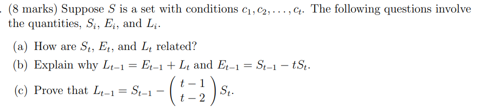 Solved (8 marks) Suppose S is a set with conditions | Chegg.com