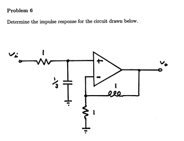 Solved Problem 6 Determine the impulse response for the | Chegg.com