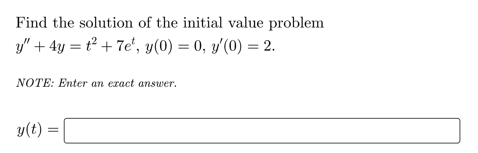 Solved Find the solution of the initial value problem y" + | Chegg.com