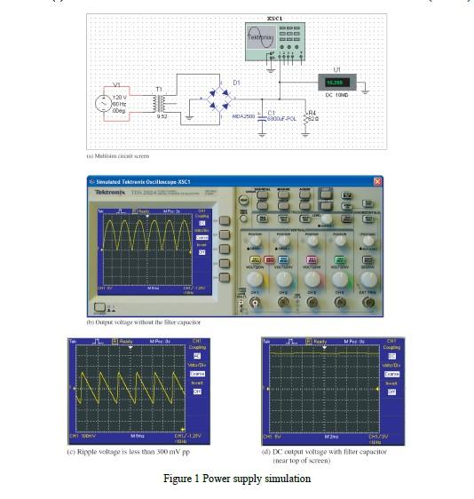 Solved Multisim for DC Power Supply Figure 1 shows the | Chegg.com