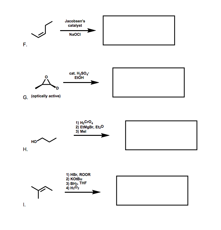 Solved Jacobsen's catalyst NaOCI cat. H2SO4 EtOH G. | Chegg.com