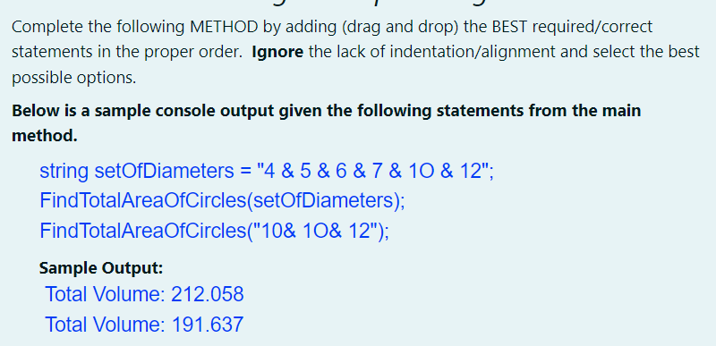 Solved Complete the following METHOD by adding (drag and | Chegg.com